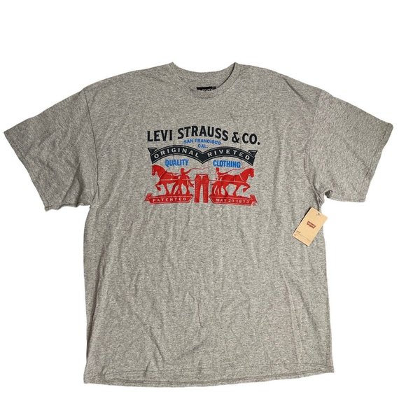 Levi's | Shirts | Levis Levi Strauss Tshirt Mens 3xl Original Red Blue Grey Logo San Francisco ...